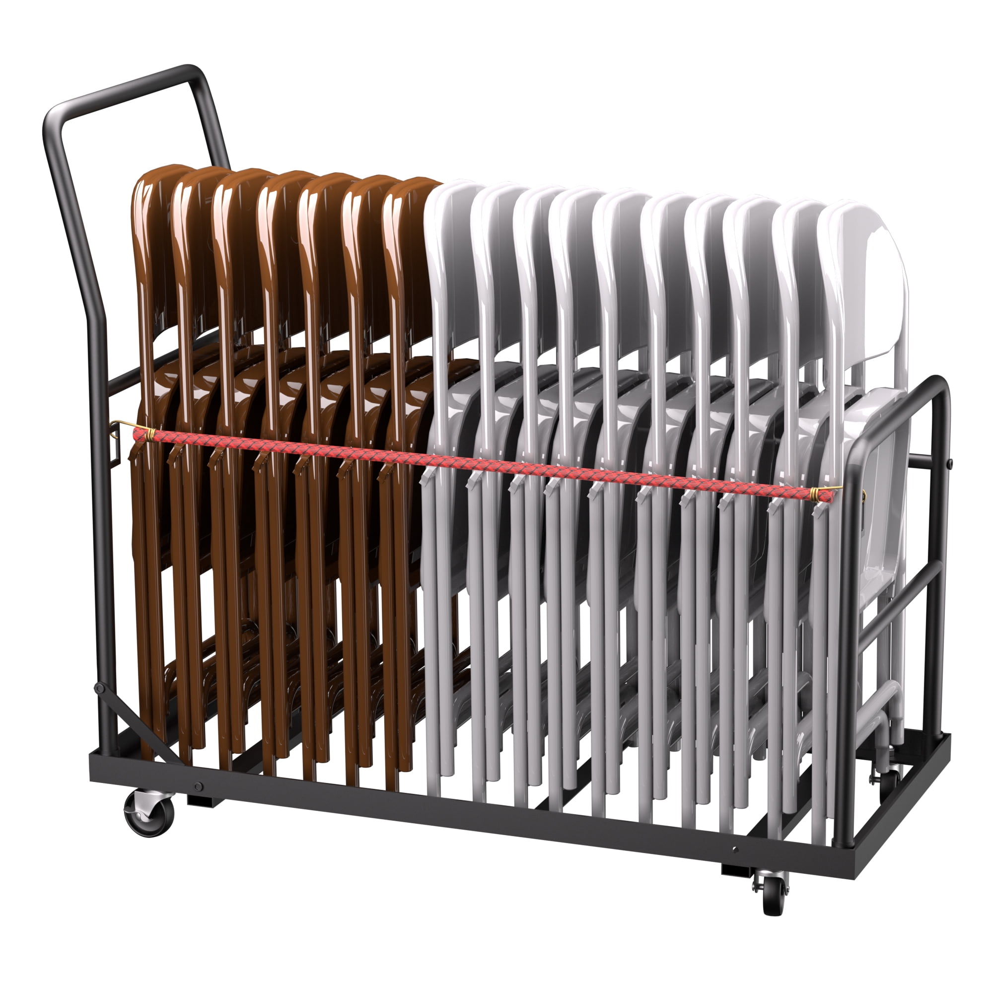 Folding Chair Storage Cart with Wheels, Holds 25 Chairs & 300 lbs ...
