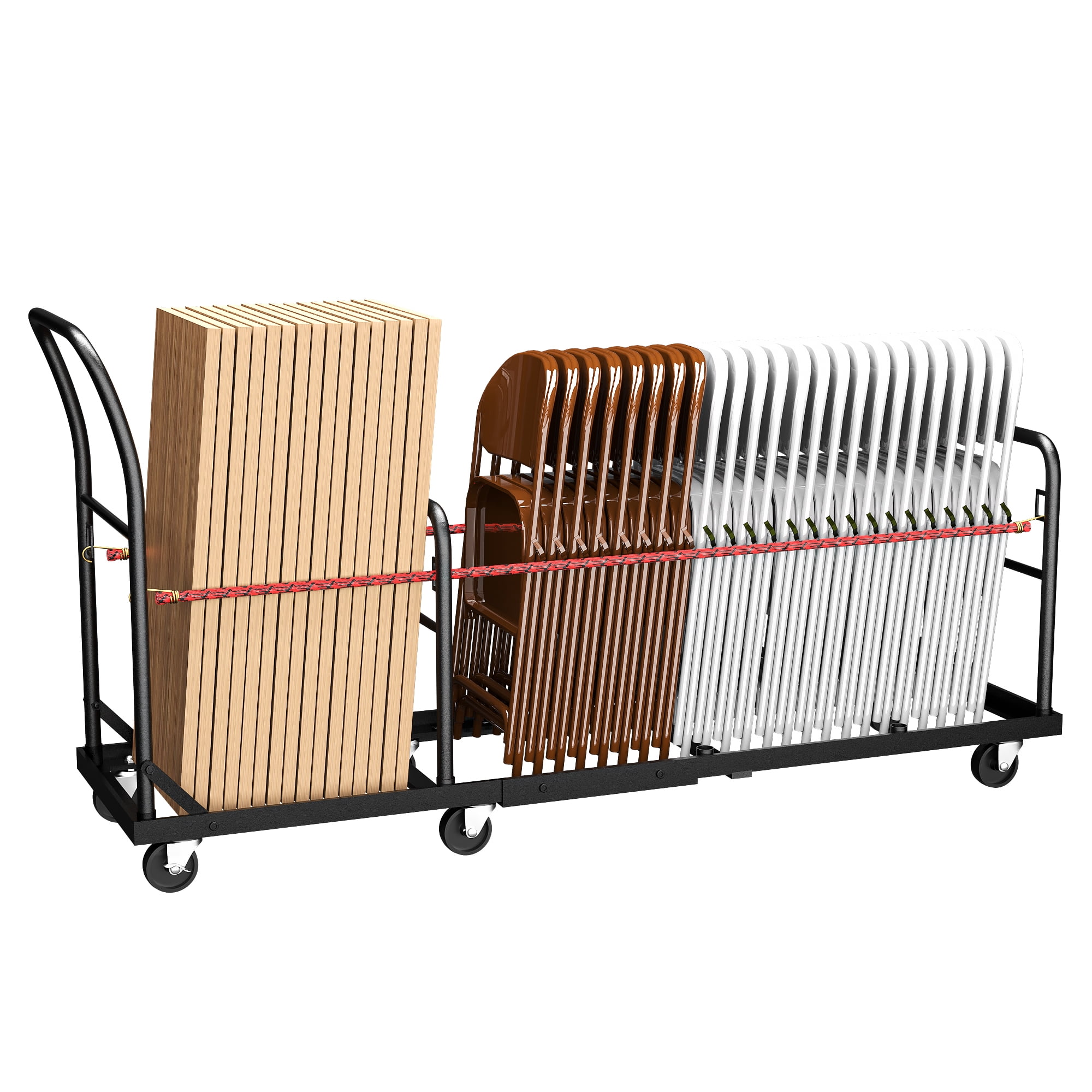 Folding Chair Storage Cart with Wheels, Holds 50 Chairs & 500 lbs ...