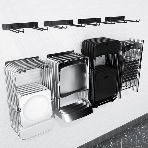 Folding Chair Storage Rack, Garden Tool & Foldable Chairs Organizer ...