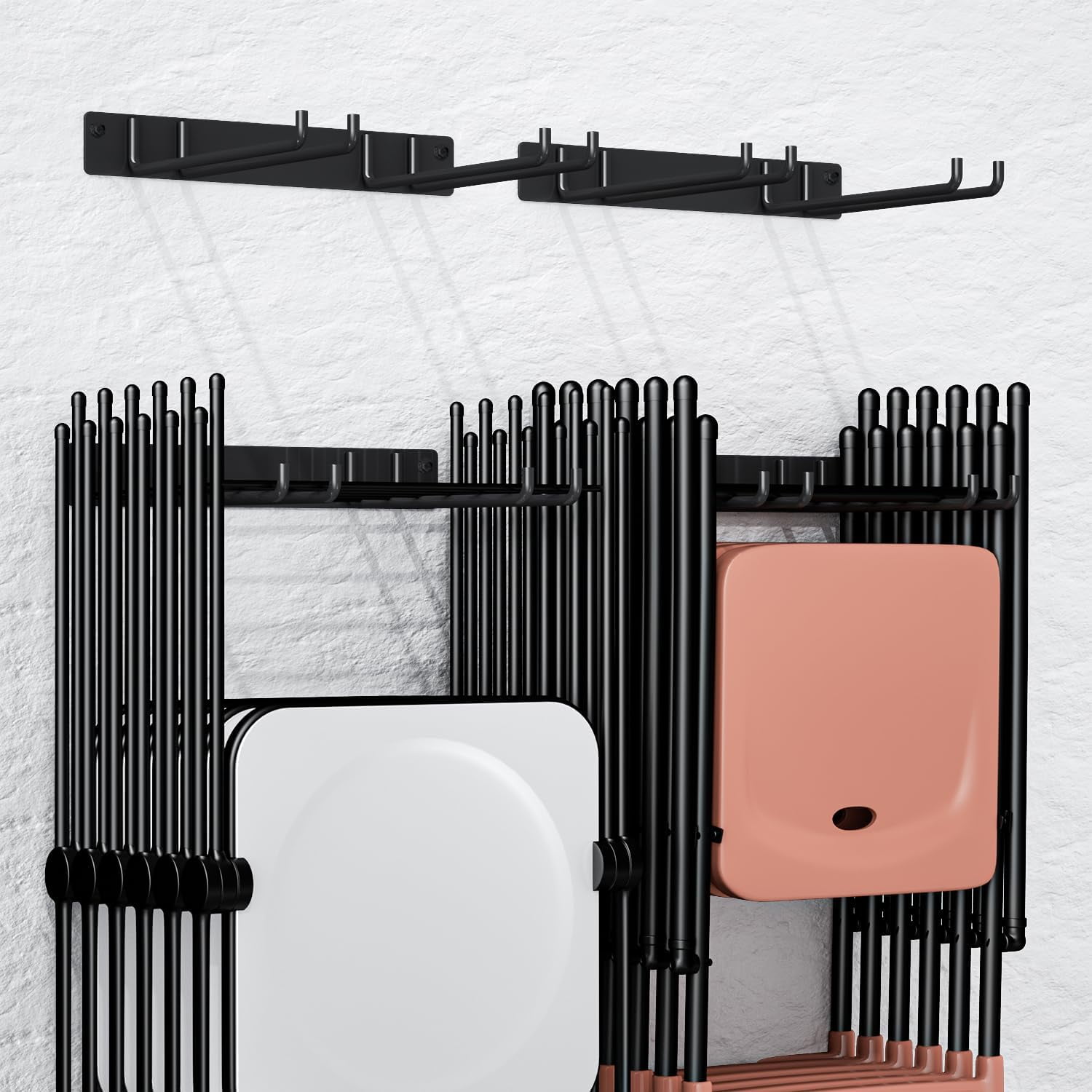 Folding Chair Storage Rack Wall Mount, Garden Tool Hanger for Garage ...