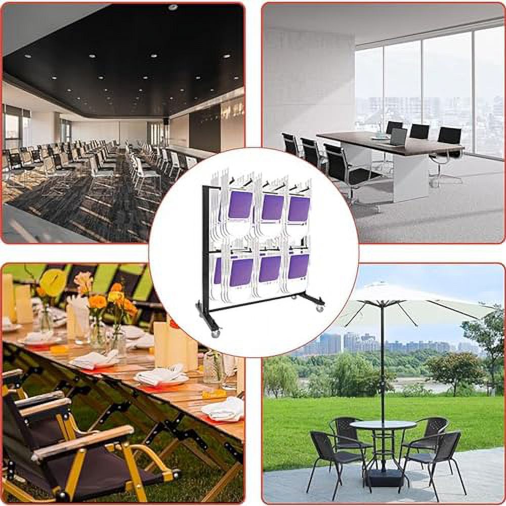 Folding Chair and Table Cart, Heavy Duty Steel Folding Chair Rack for ...