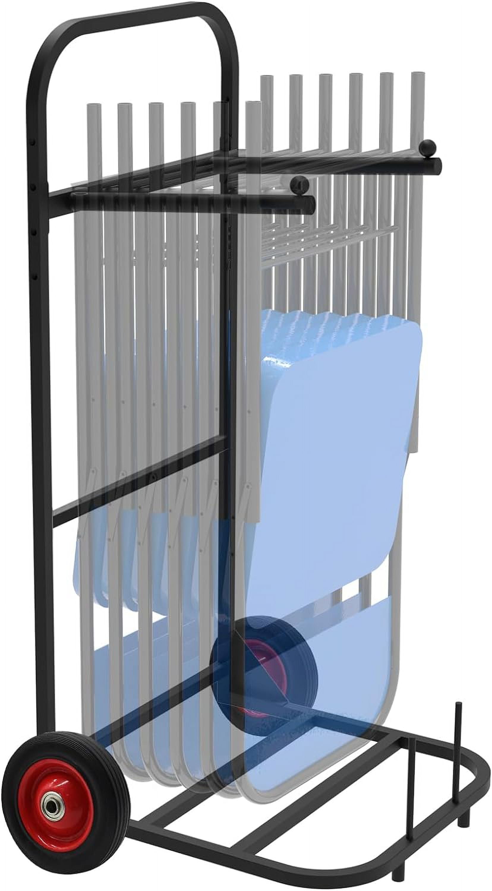 Folding Chair and Table Cart, Small-Sized Chair Storage Cart with 5 ...