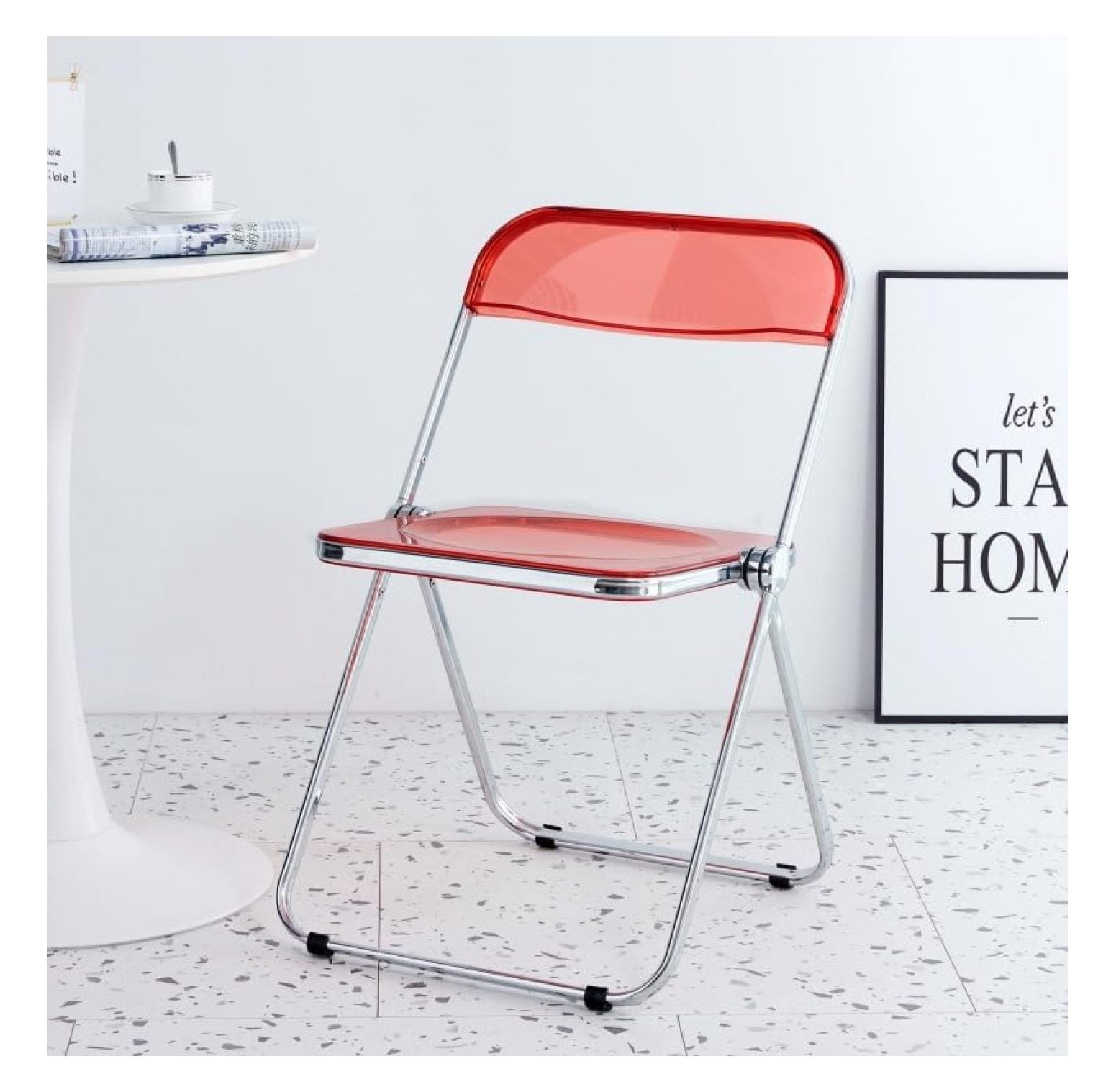 Folding Chair Transparent Chairs Stackable PC Plastic Living Room ...