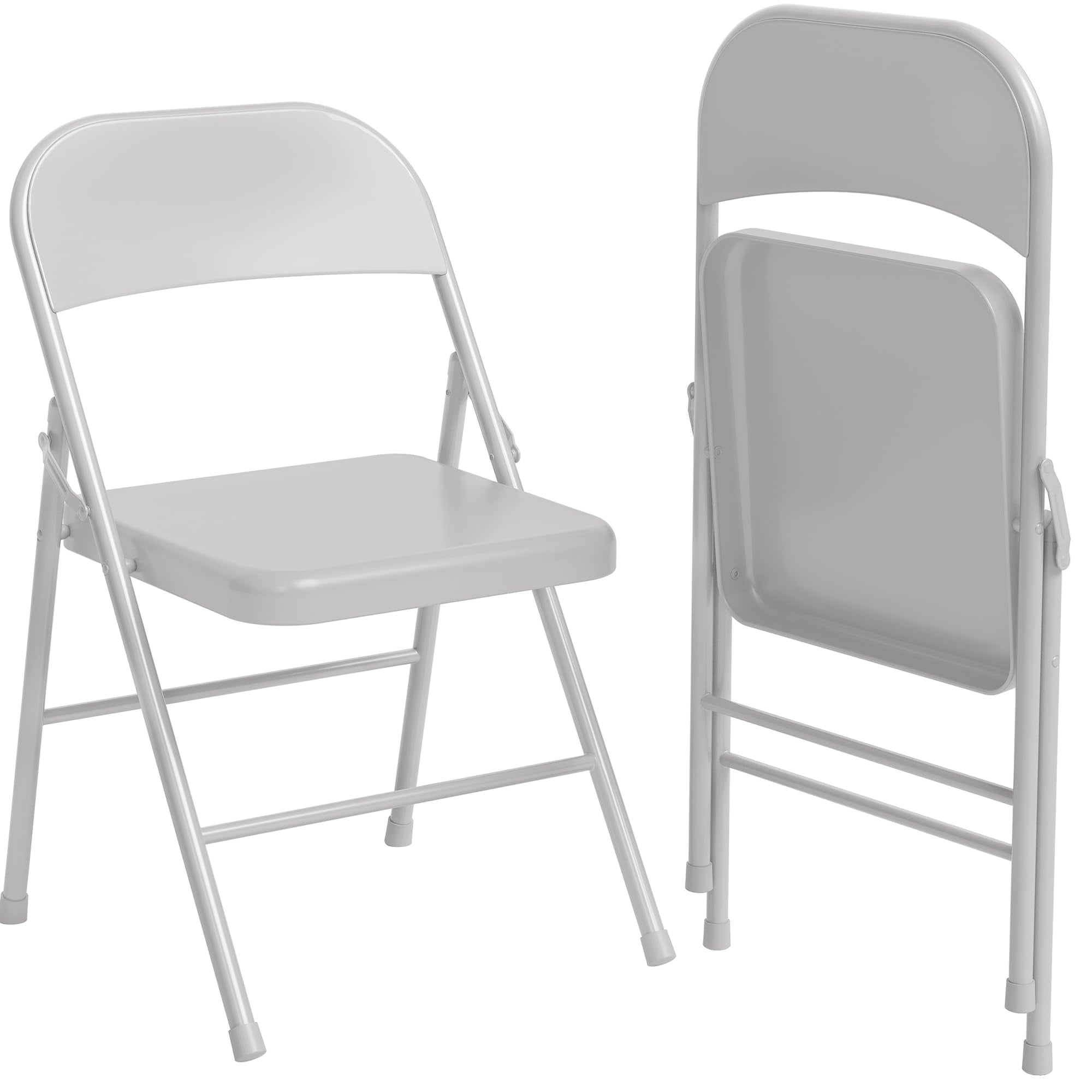 Folding Chairs 2 Pack, Foldable Chairs with Metal Frame Hold Up to 350 ...