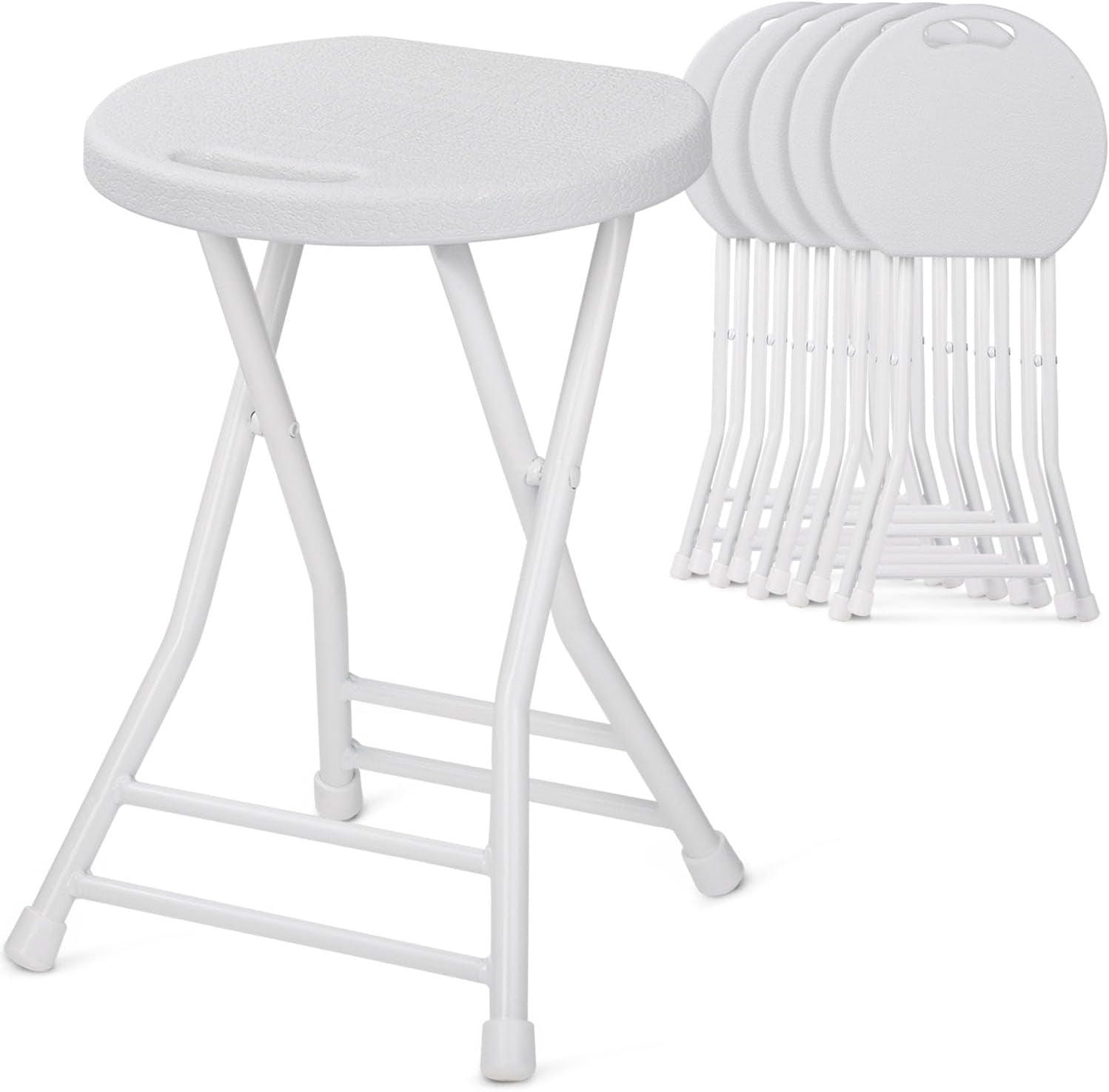 Folding Chairs 6 Pack, Heavy-Duty Plastic Foldable Chairs with Sturdy ...