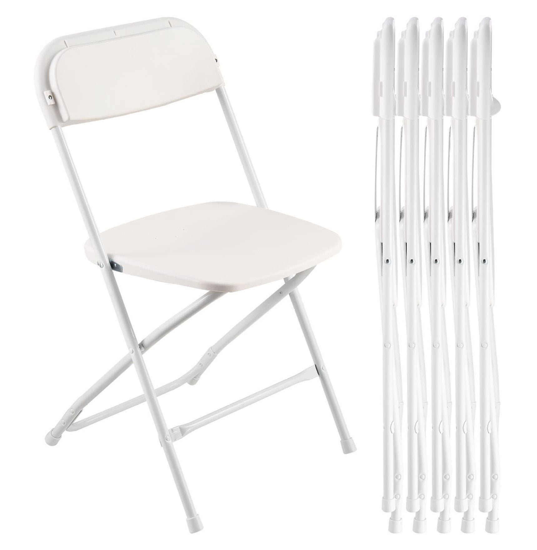 Folding Chairs 6 Pack, Plastic Folding Chairs Heavy Duty Metal Frame ...