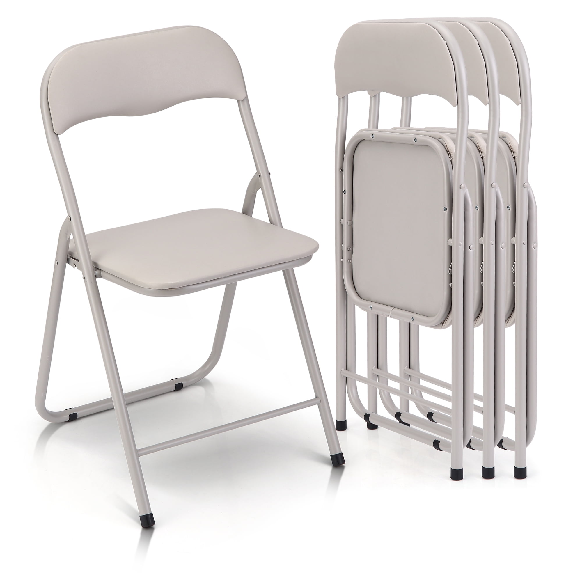 Folding Chairs with Cushion, Outdoor & Indoor Event Portable Metal ...