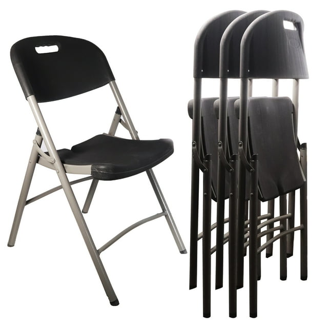 Folding Chairs, Heavy Duty Foldable Chair Portable HDPE Plastic Seat ...