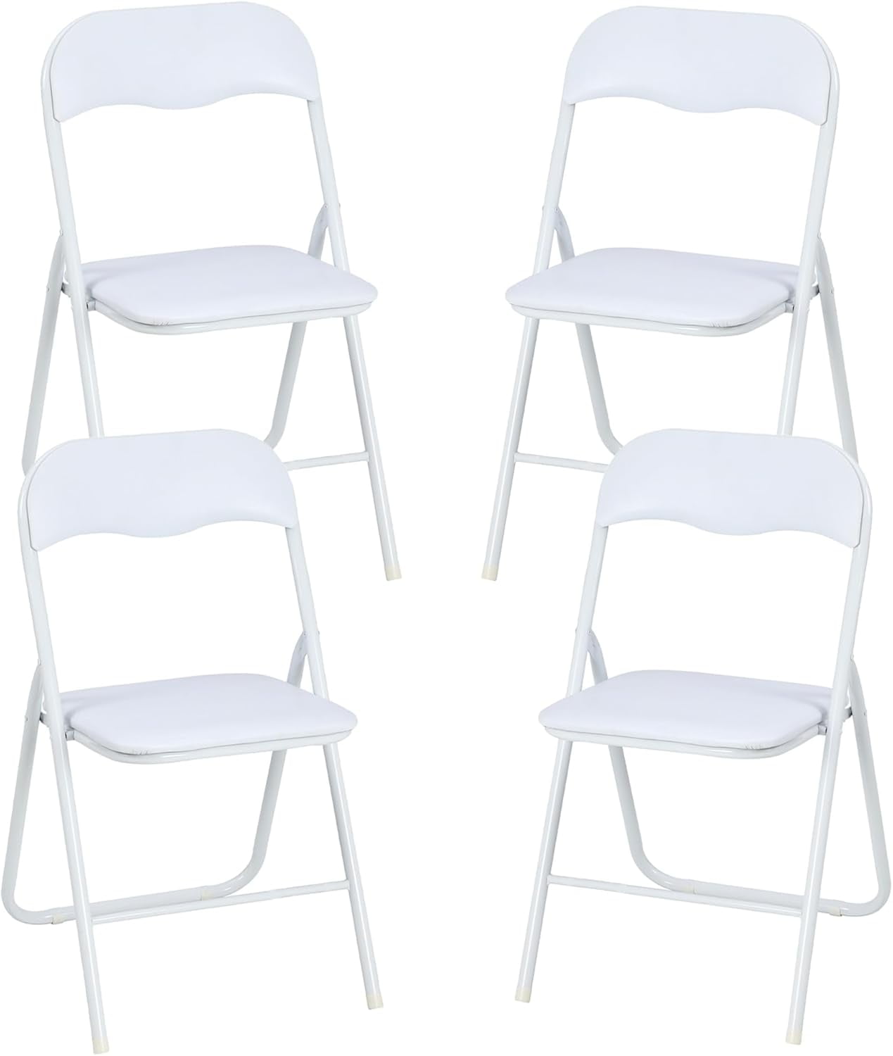 Folding Chairs Pack of 4, 280 LB Capacity Padded Metal Folding Chair, 4 ...
