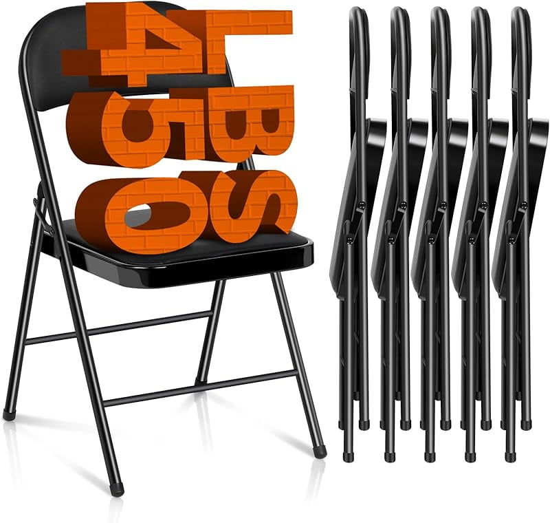 Folding Chairs with Padded Seats - 4 Pack Padded Folding Chair with ...