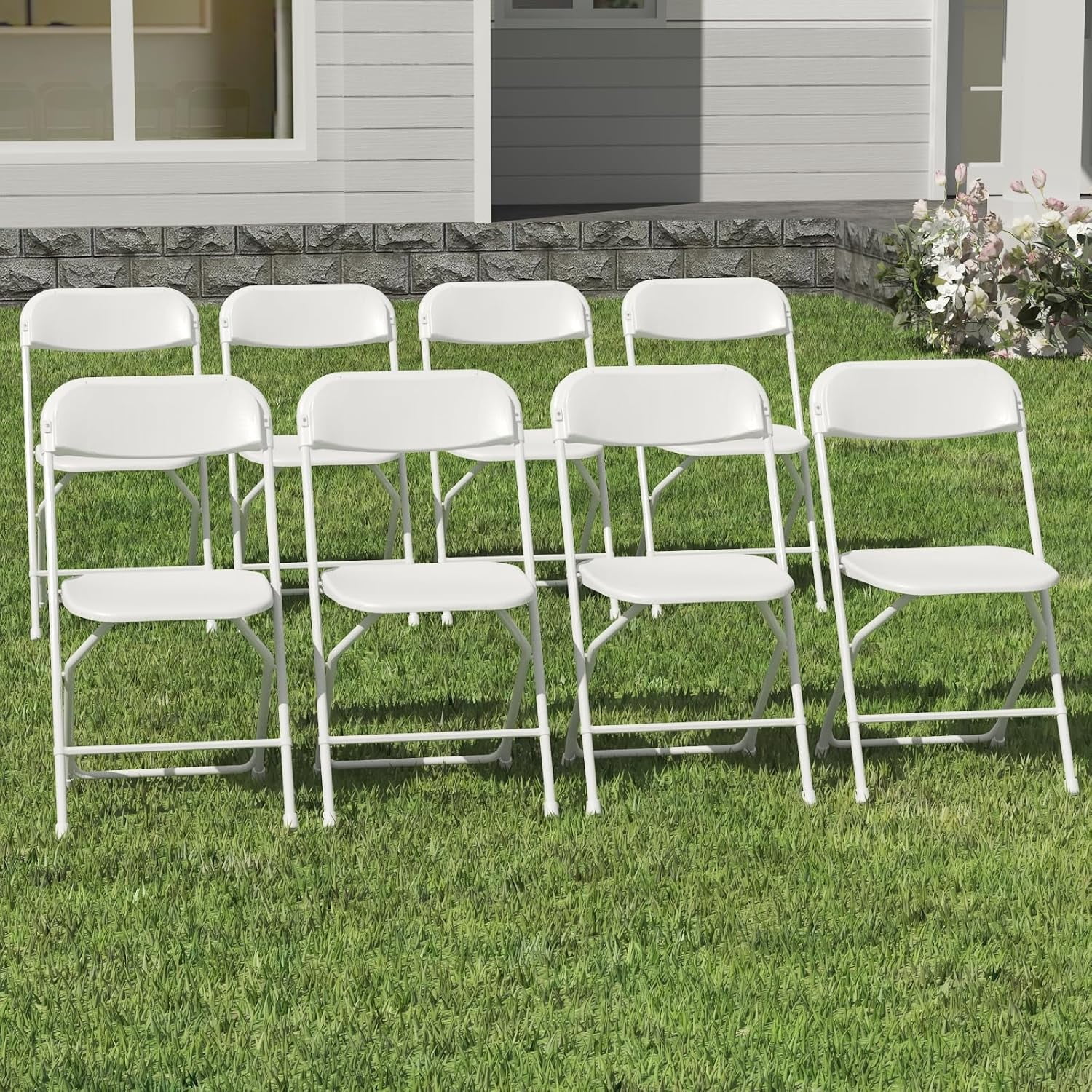Folding Chairs | Plastic Folding Chairs Outdoor Indoor | 350lb Capacity ...