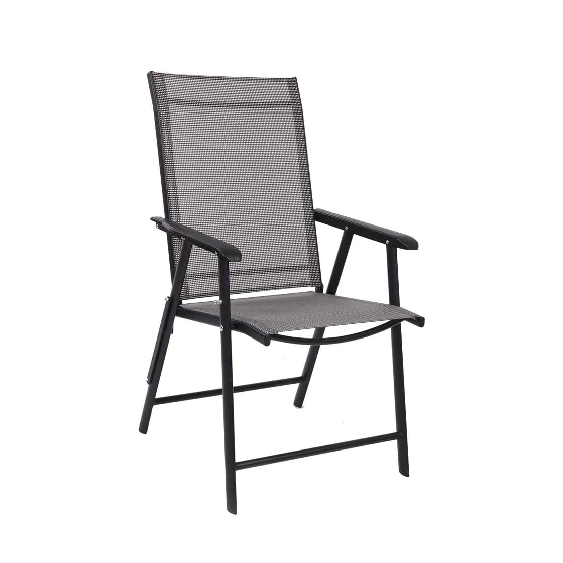 Folding Chairs, Portable Patio Lawn Chairs, Sling Back Chairs with Arms ...