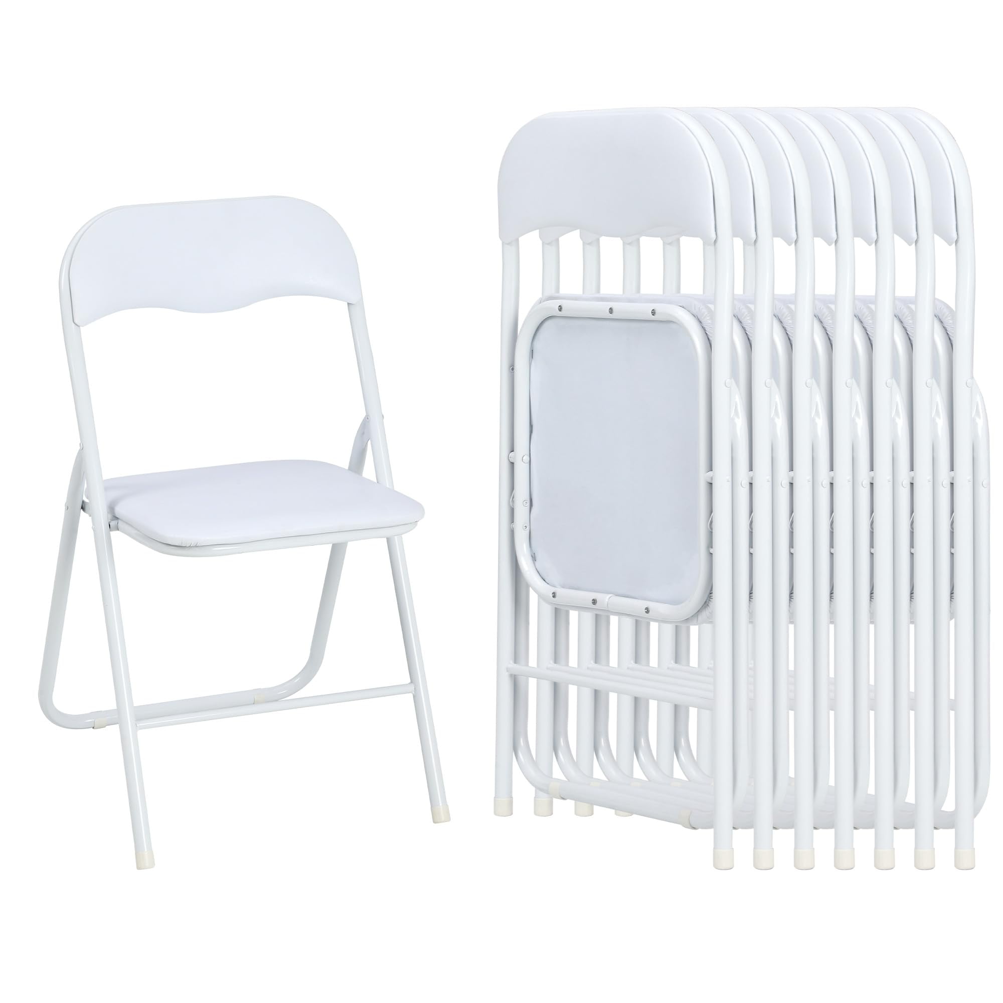 Folding Chairs, Portable Stackable Commercial Seat with Steel Frame ...