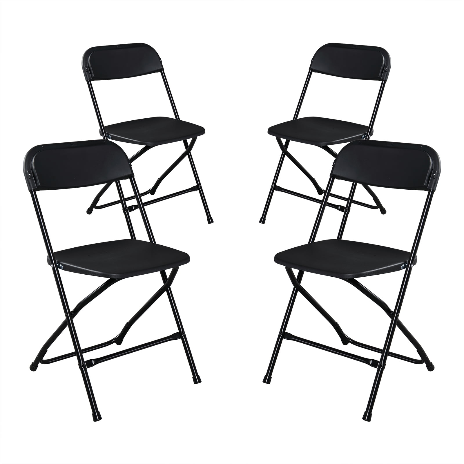 Folding Chairs Set of 4, Foldable Chairs, Sturdy Plastic Portable ...