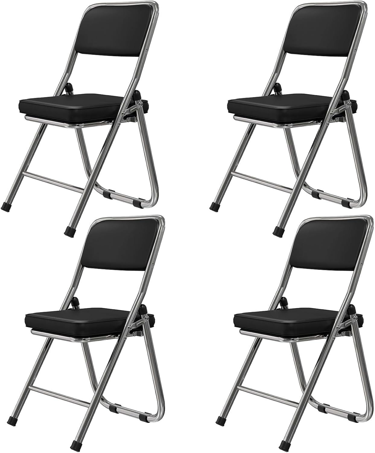 Folding Chairs with Ultra Thick Padded Seats, Foldable Chair Indoor ...