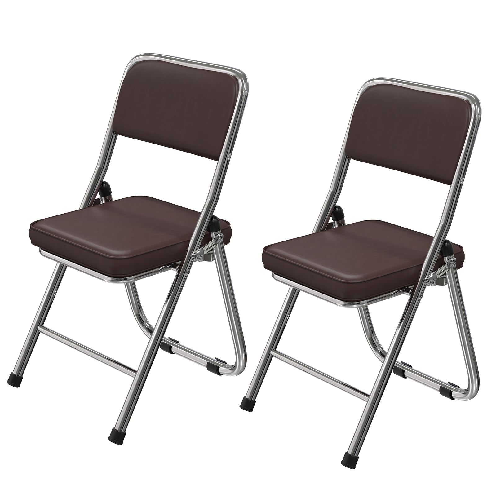 Folding Chairs with Ultra Thick Padded Seats, Foldable Chair Indoor ...