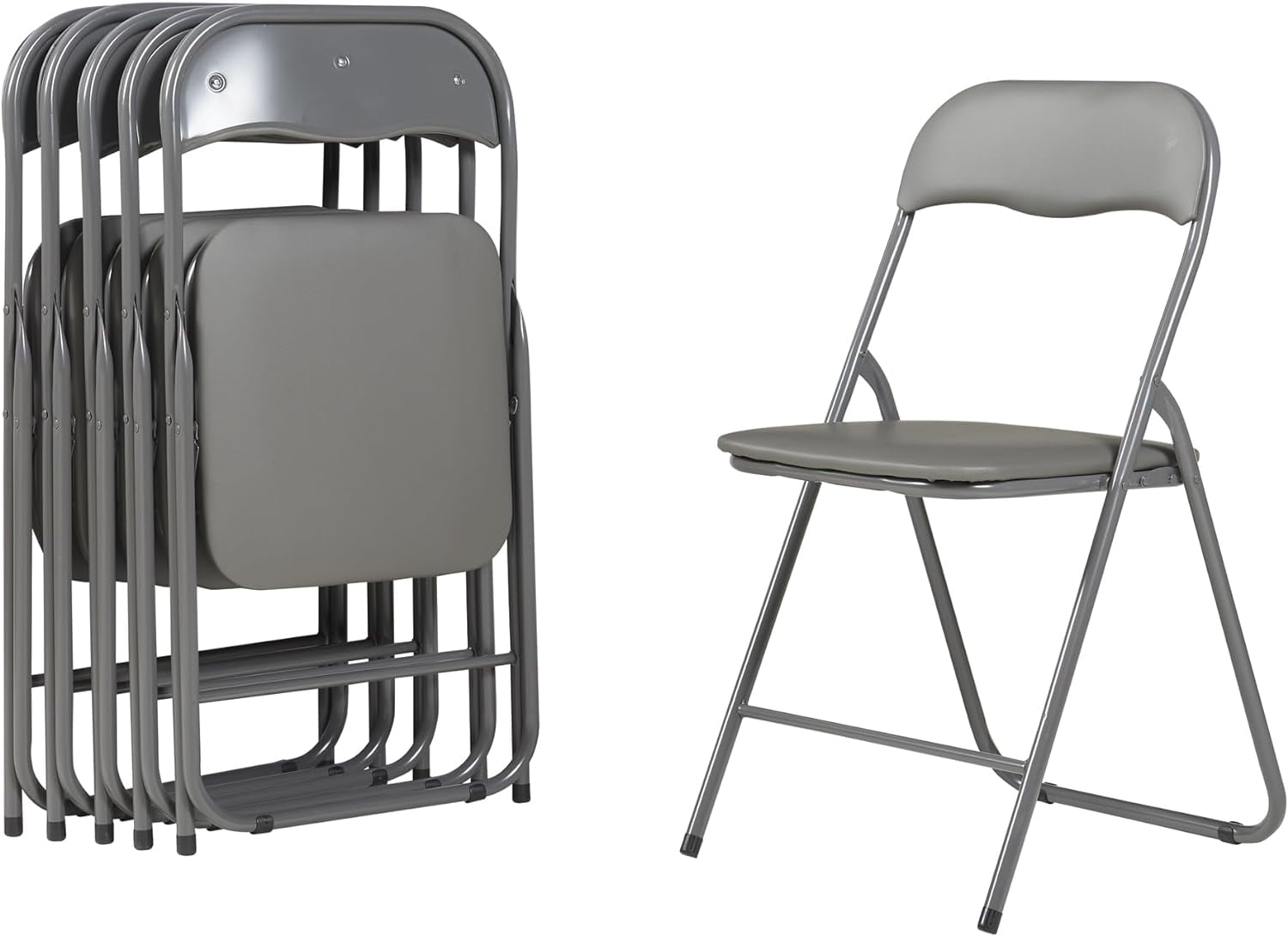 Folding Chairs With Padded Cushion And Back, Metal Chairs For Home And ...