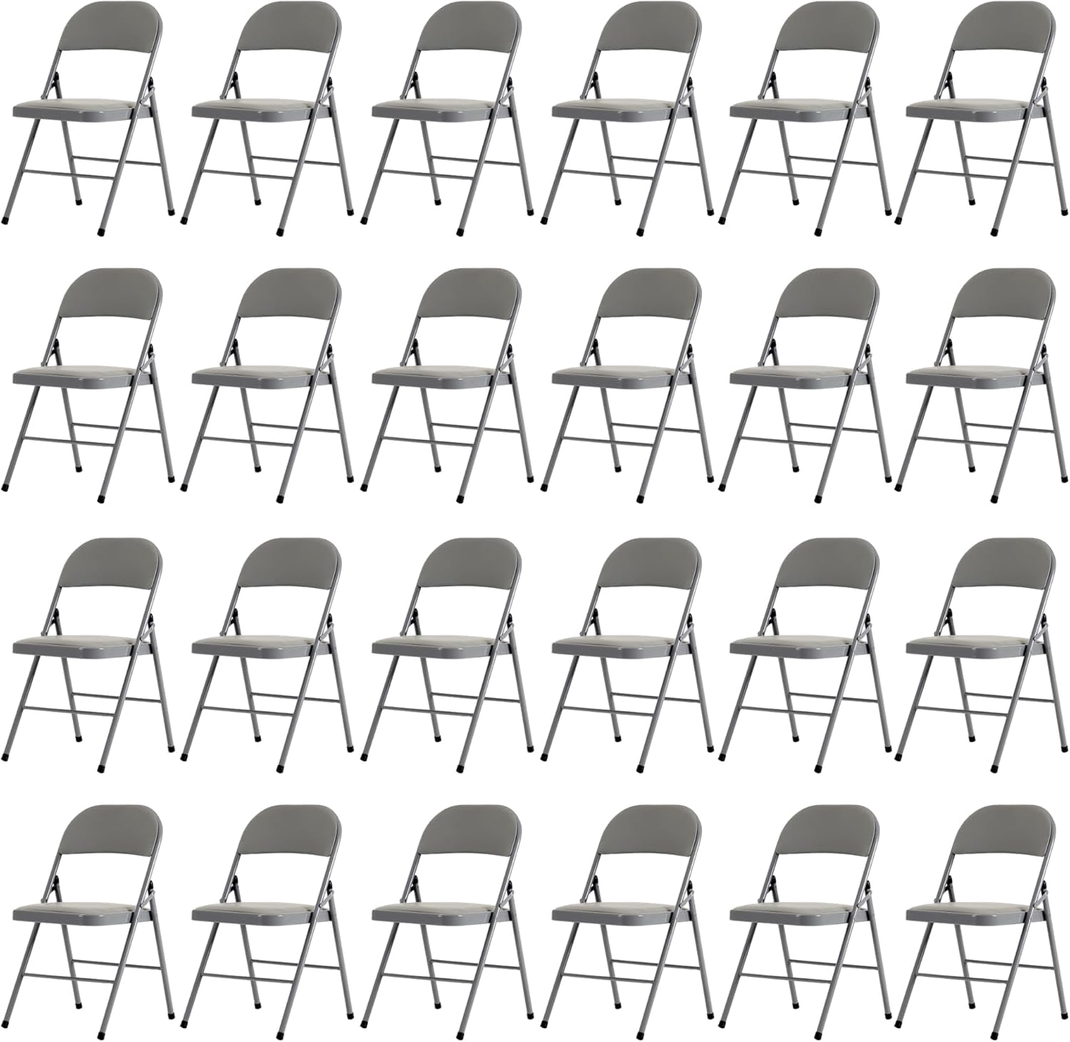 Folding Chairs with Padded Seating, Stackable Metal Frame Design for ...