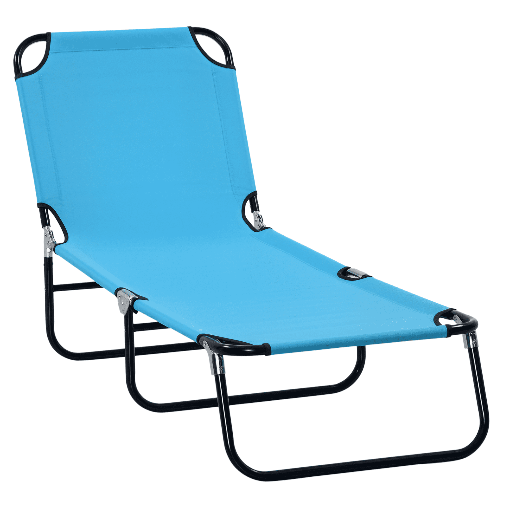 Folding Chaise Lounge Chair, Outdoor Sun Tanning Chair, 5-Position ...