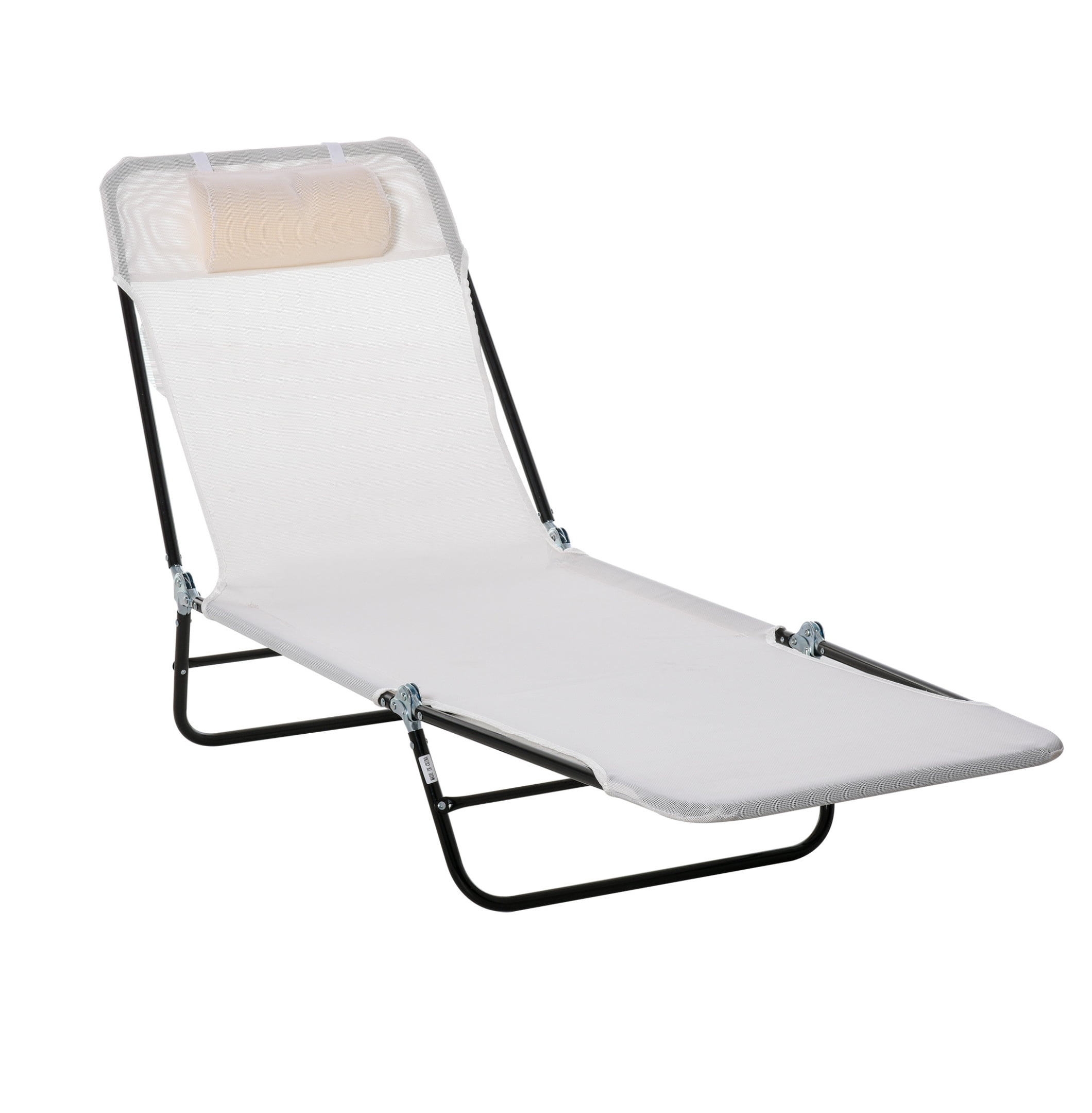 Folding Chaise Lounge Chair - Outdoor Sun Tanning Chair with Reclining ...