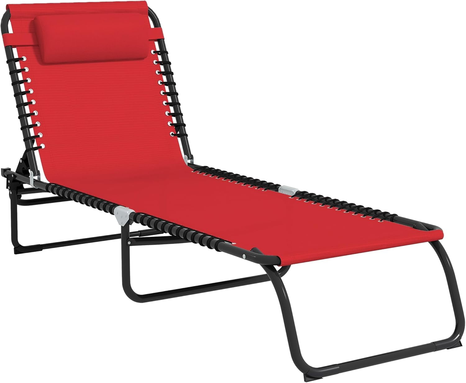 Folding Chaise Lounge Chair, Patio Sun Tanning Chair, Outdoor Chaise ...