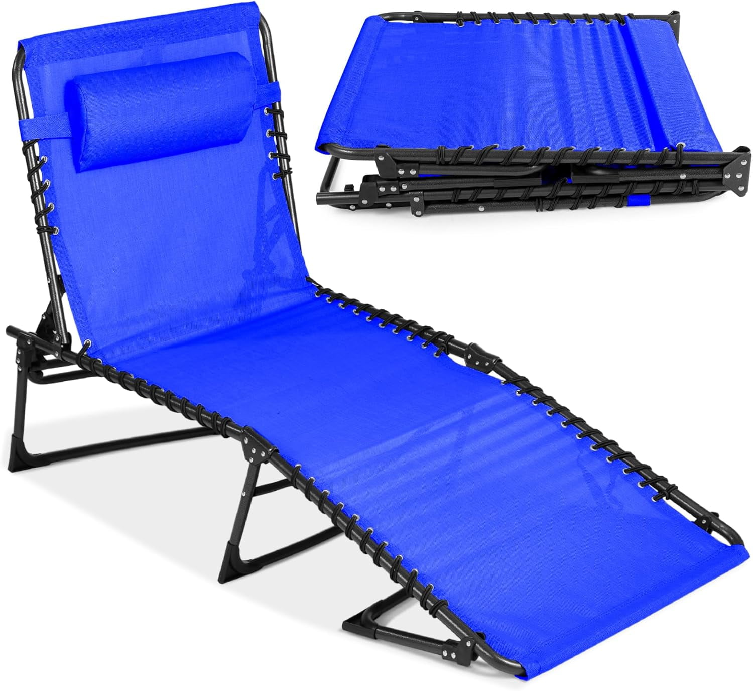 Folding Chaise Lounge Chair, Portable Outdoor Recliner for Backyard ...
