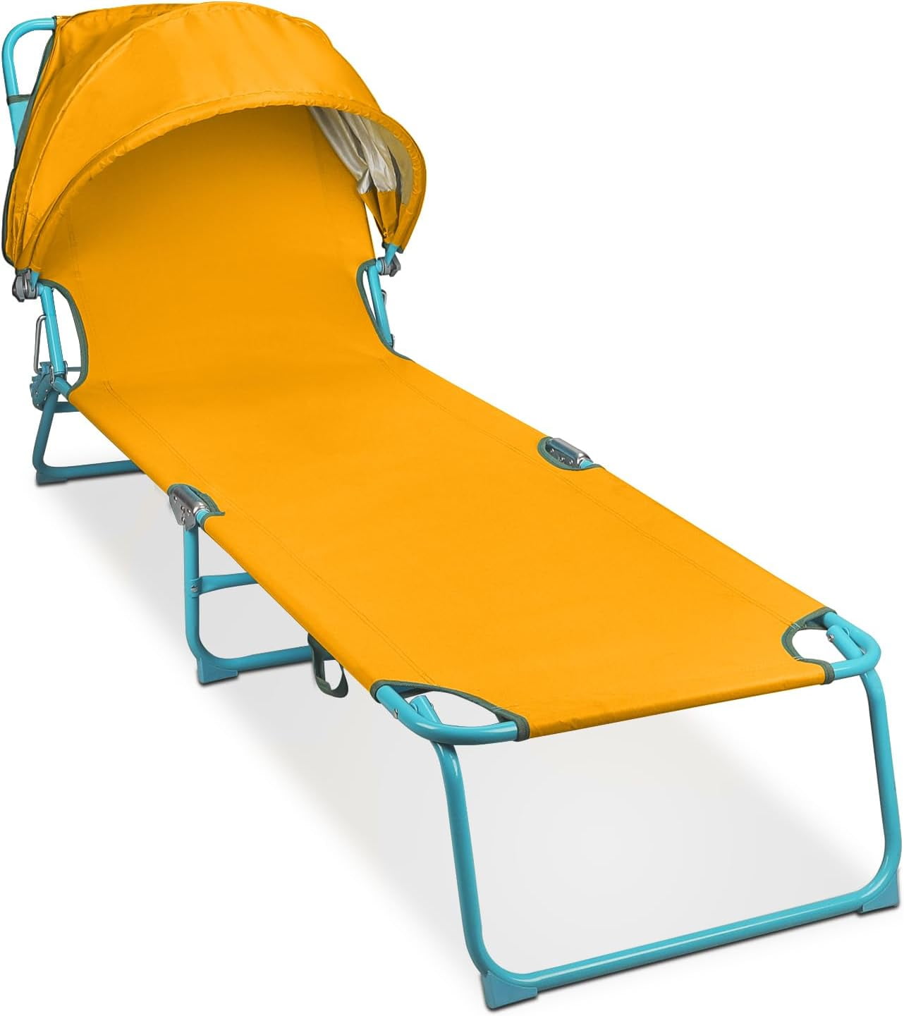 Folding Chaise Lounge Chairs with Canopy Sunshade,Adjustable Sun ...