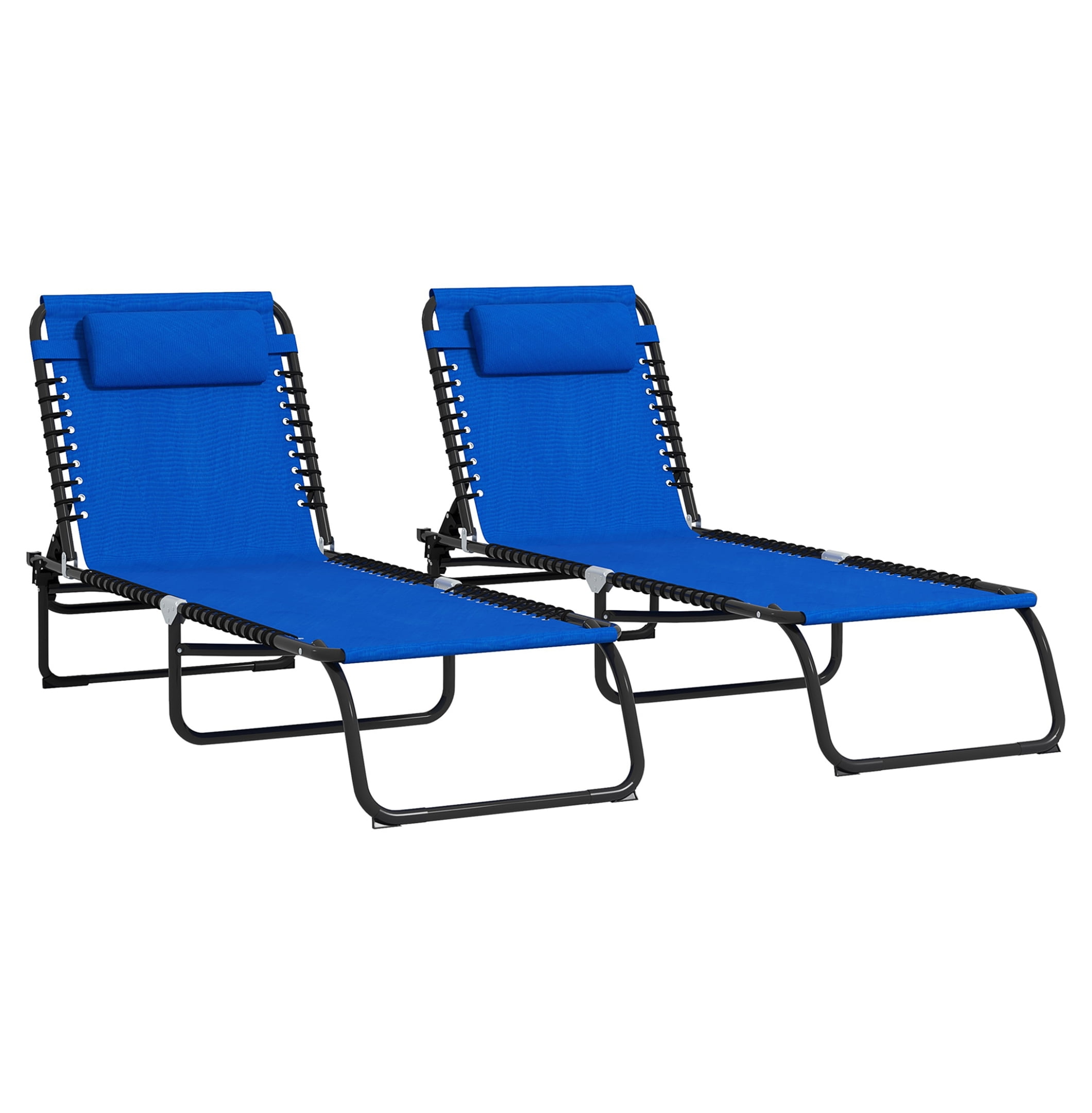 Folding Chaise Lounge Pool Chair, Patio Sun Tanning Chair, Outdoor ...
