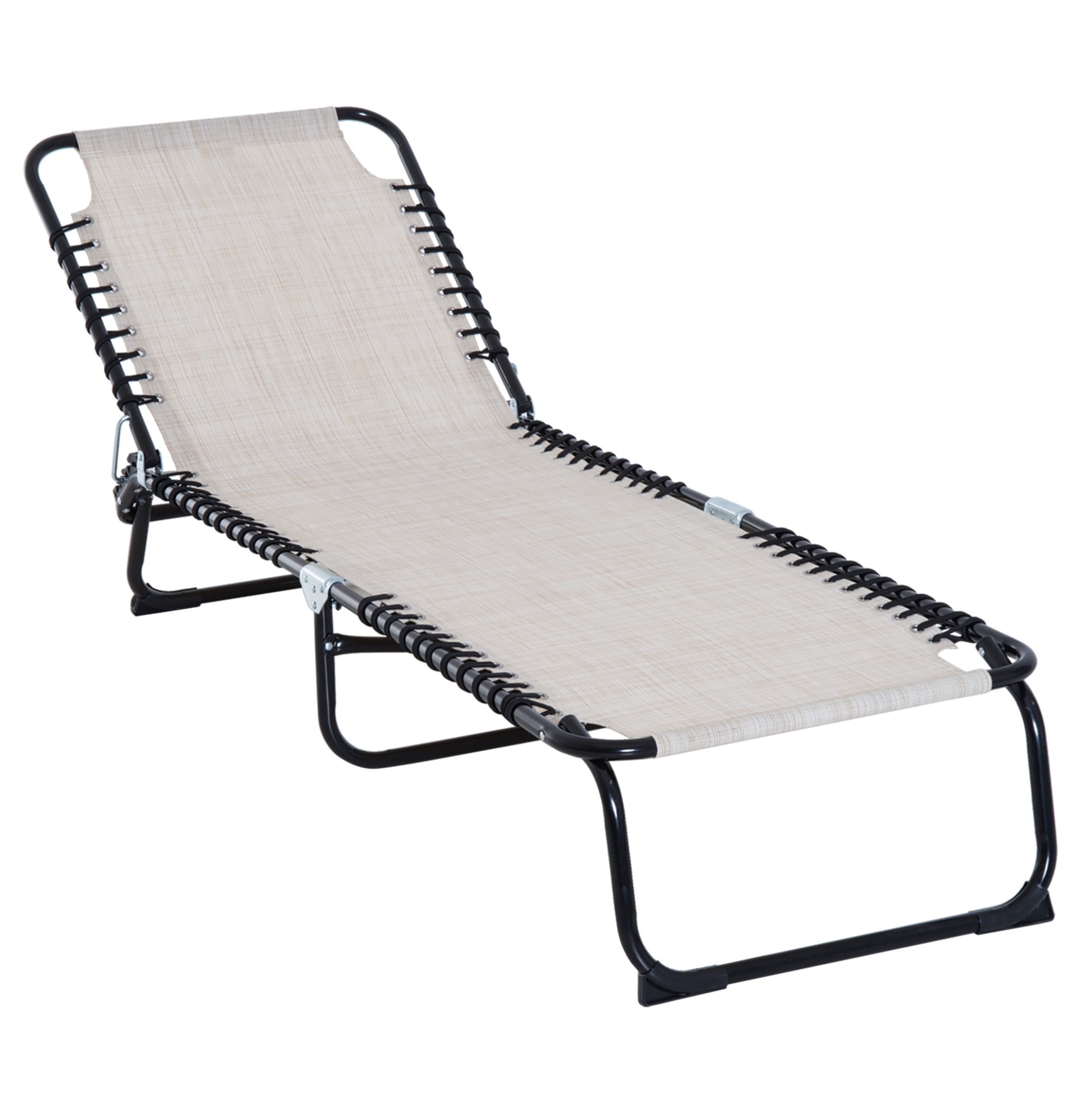 Folding Chaise Lounge Pool Chair, Patio Sun Tanning Chair, Outdoor ...