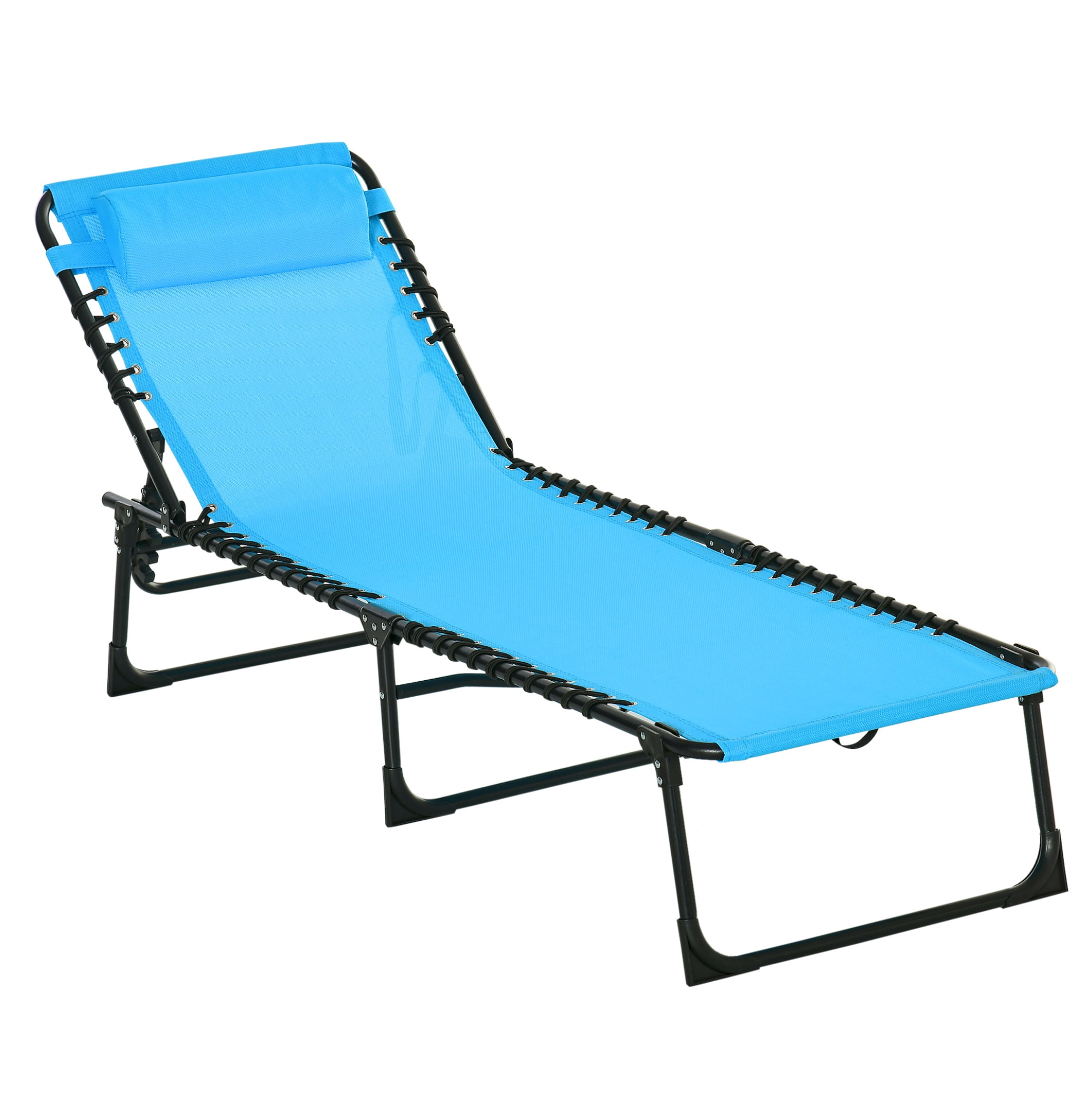 Folding Chaise Lounge Pool Chair, Patio Sun Tanning Chair, Outdoor ...