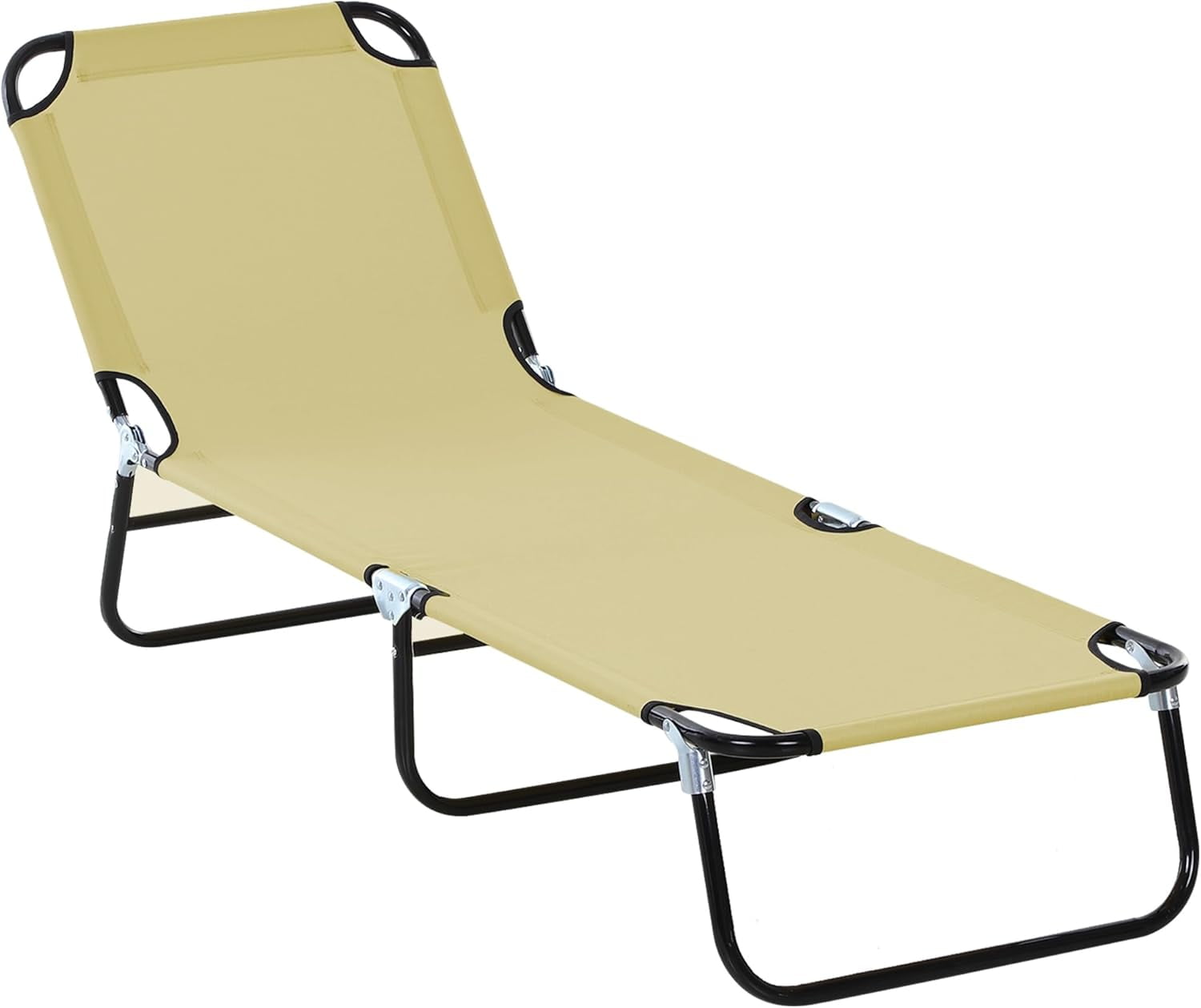 Folding Chaise Lounge Pool Chairs, Outdoor Sun Tanning Chairs with 5 ...