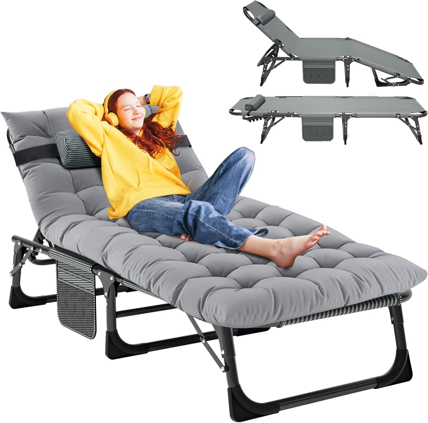 Folding Chaise Patio Lounge Chairs, Outdoor Reclining Patio Chairs ...