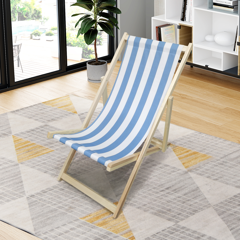 Folding Chaise Summer Beach Sling Stripe Chair, Ergonomic Adjustable ...