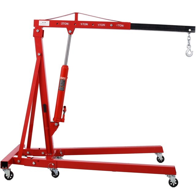 Folding Cherry Picker 2 Ton Capacity Engine Shop Crane Heavy Duty Steel ...