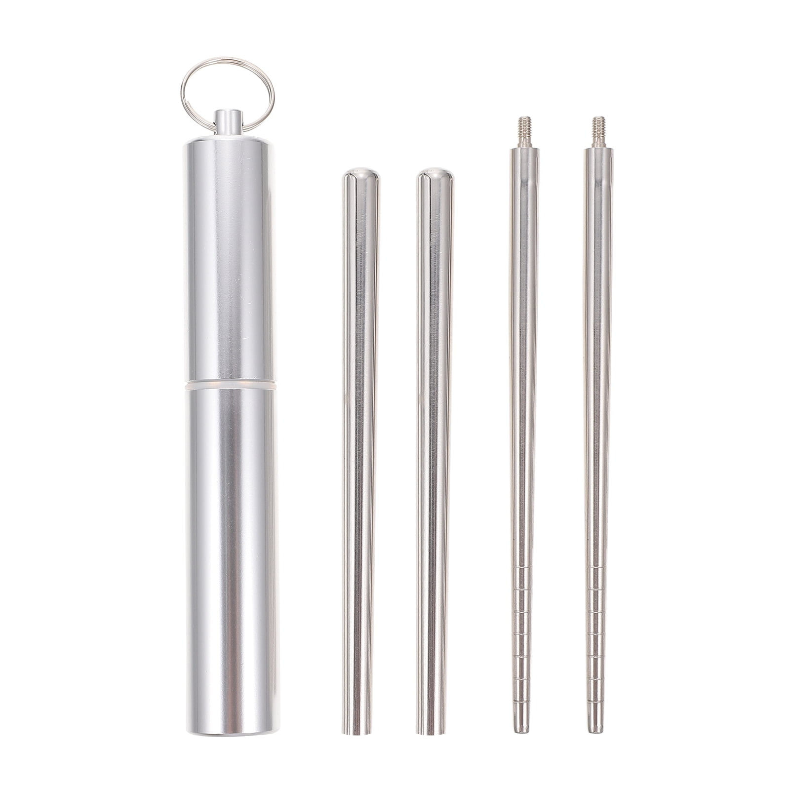 Folding Chopsticks Silverware Travel Utensils with Case Foldable Scoops ...