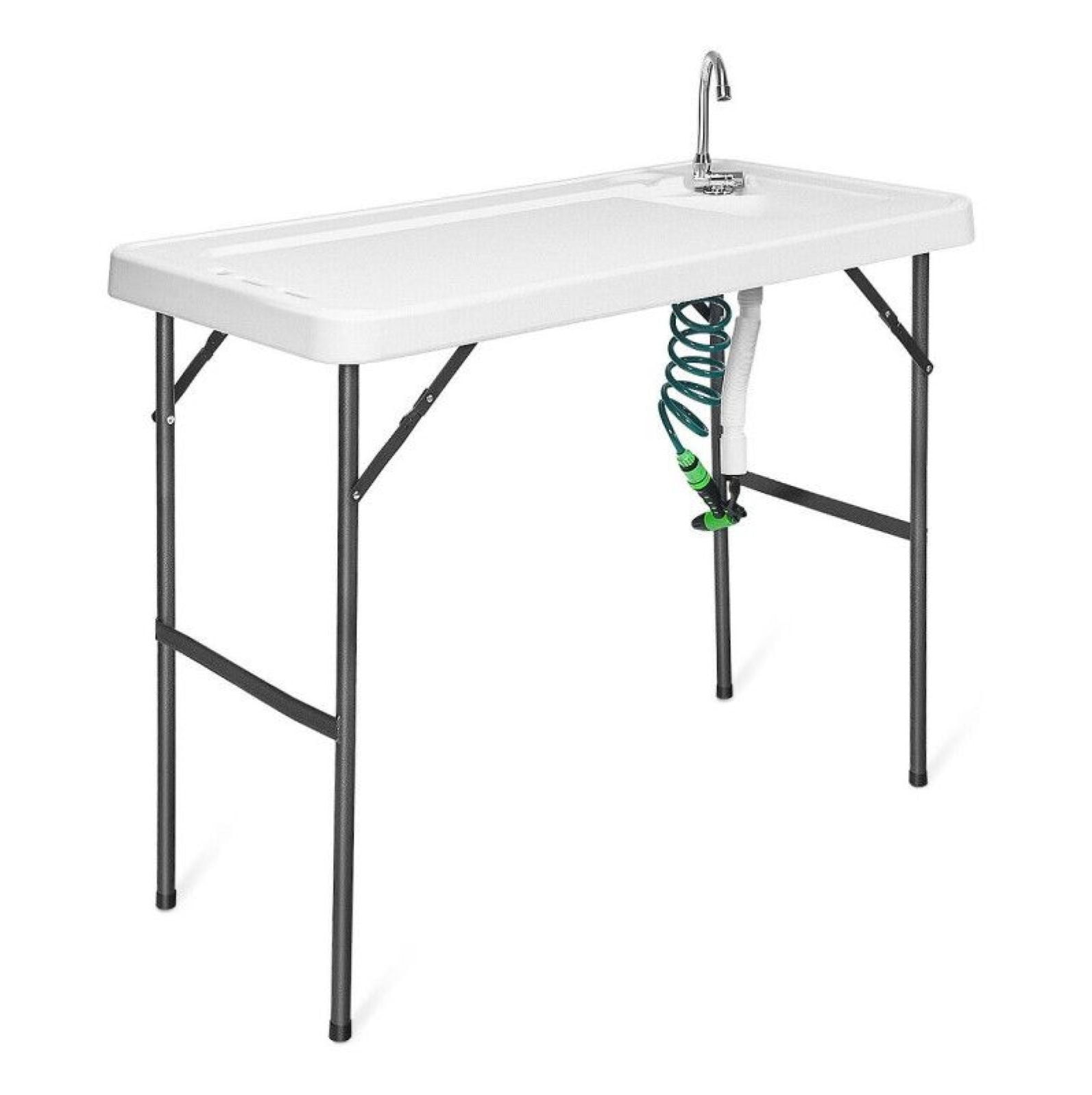 Folding Cleaning Table with Faucet & Sprayer - Portable Camping Sink ...
