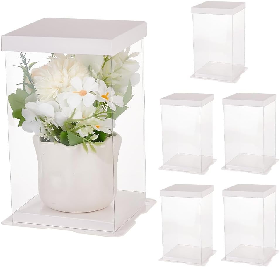 Folding Clear Plastic Gift Storage Boxes with Paper Top & Buttom ...
