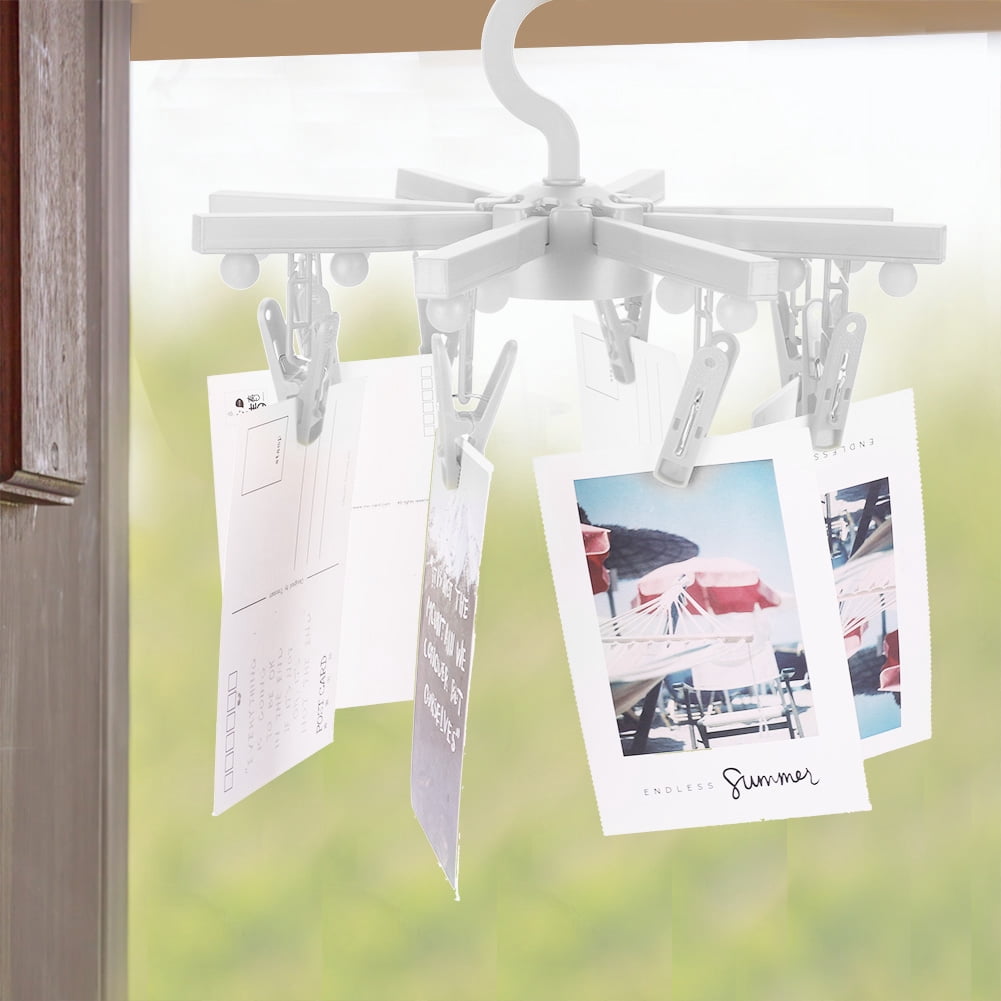 Folding Cloth Hangers Clip Lamp 16LED Night Light for Hanging Photos ...