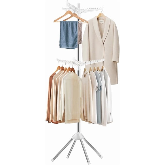 Folding Clothes Drying Rack, 2 Layer with 6 Rotatable Arms, 72-Inch ...