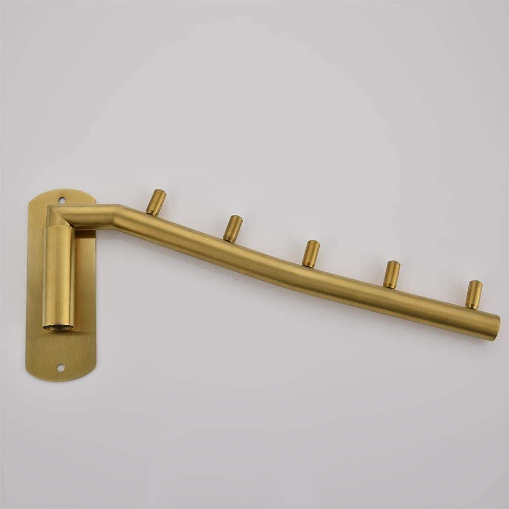 Folding Clothes Hanger Rack, Stainless Steel Swing Arm Hook Holder ...