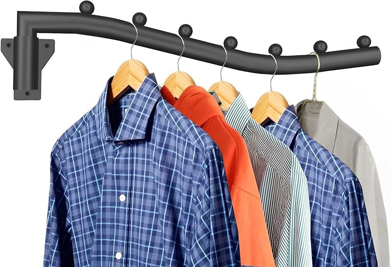 Folding Clothes Hanger Rack Swing Arm Hook Holder Clothing Hanging ...