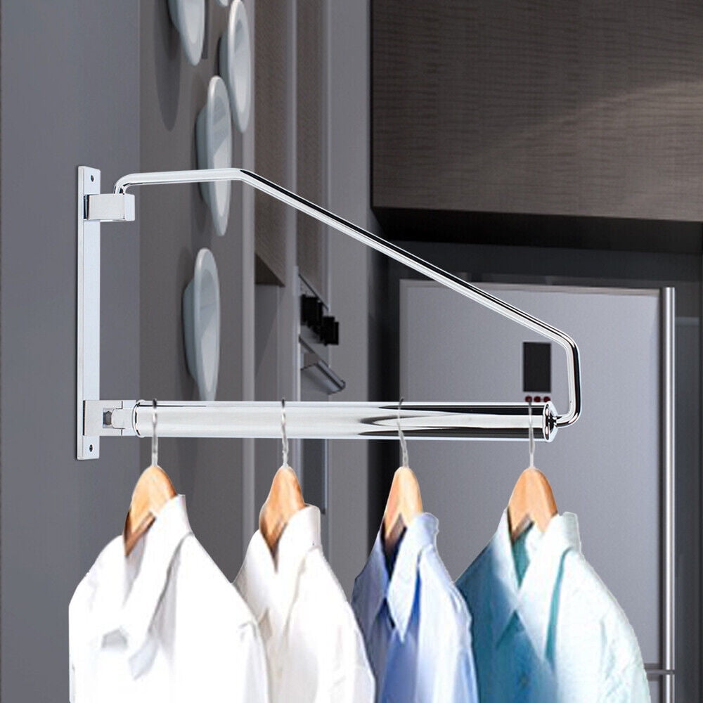 Folding Clothes Hanger Rack Wall-Mounted Laundry Clothes Drying Rack ...