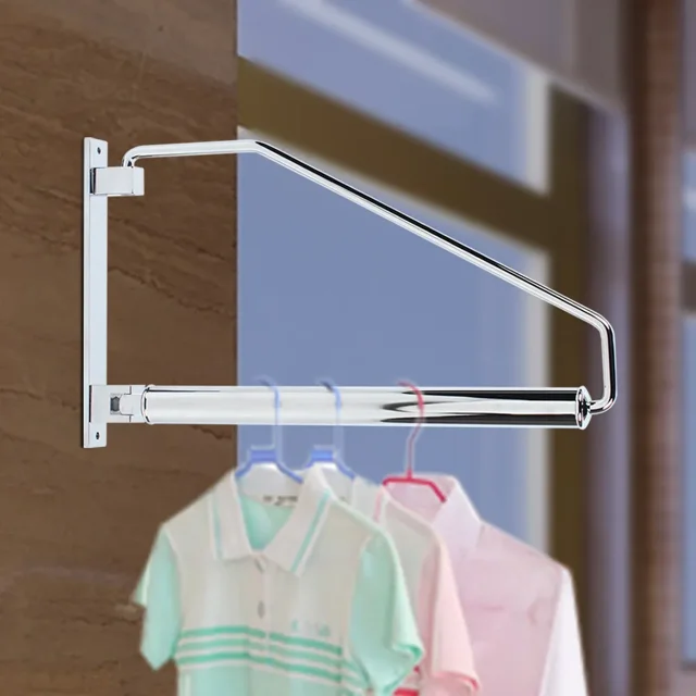 Folding Clothes Hanger Rack Wall Mounted Laundry Clothes Drying Rack ...