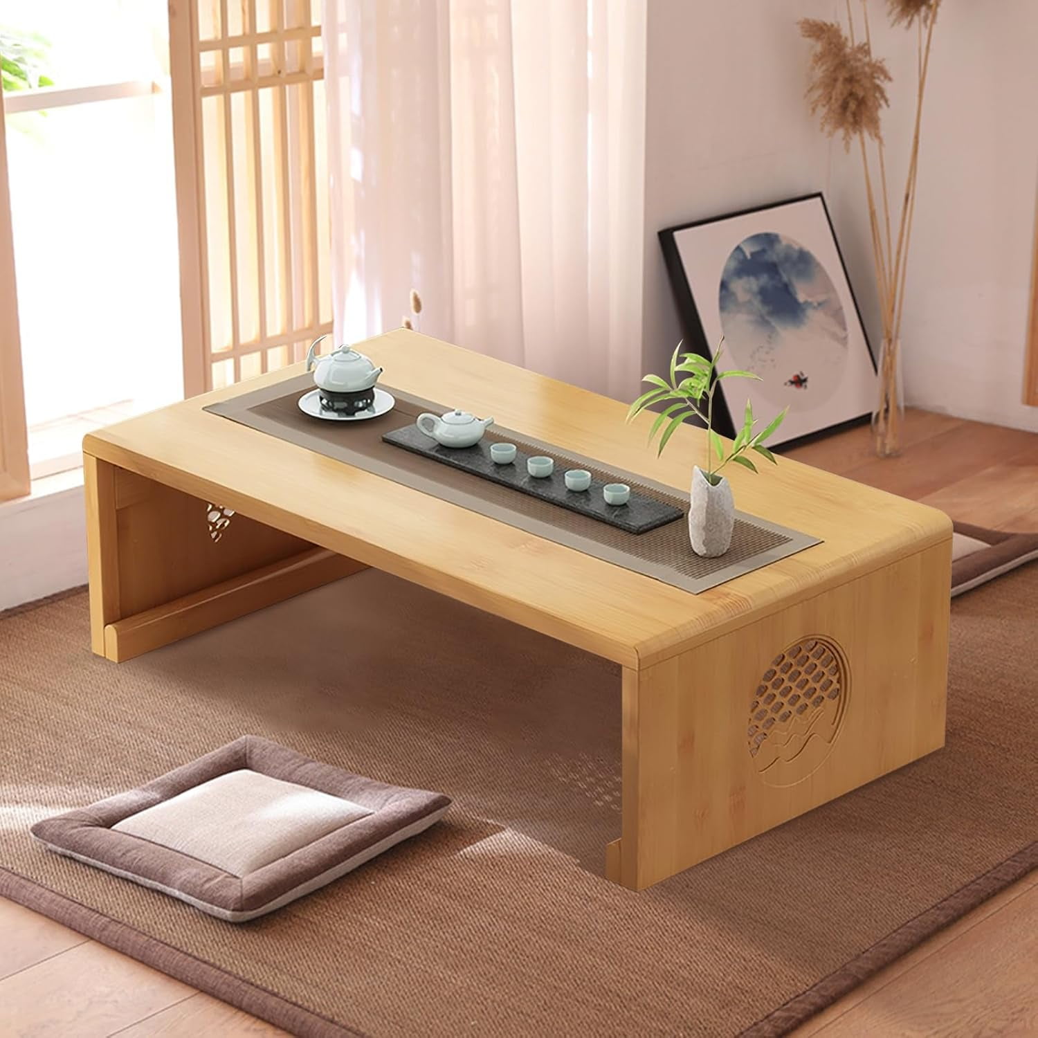 Folding Coffee Table Foldable Japanese Floor Table Low Table for Living ...
