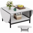 Folding Coffee Table for Living Room, Small Coffee Tables with 2-Tier ...
