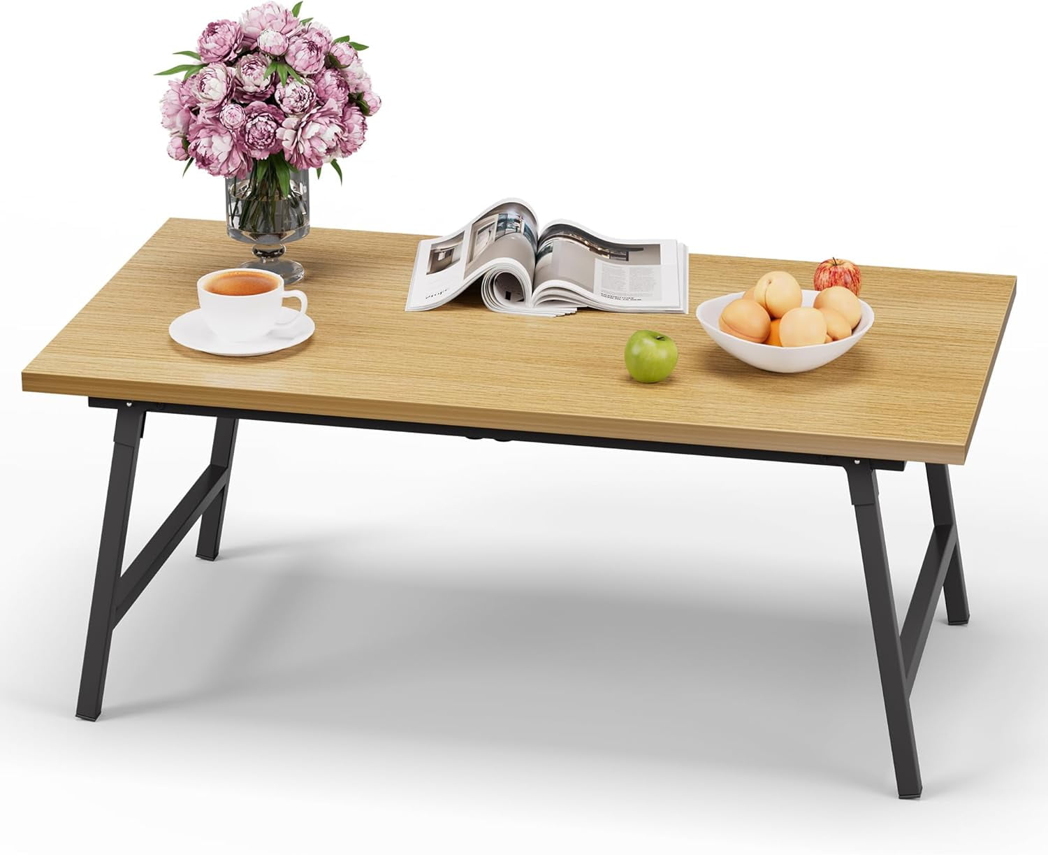 Folding Coffee Table, Portable Floor Table Desk for Sitting on The ...