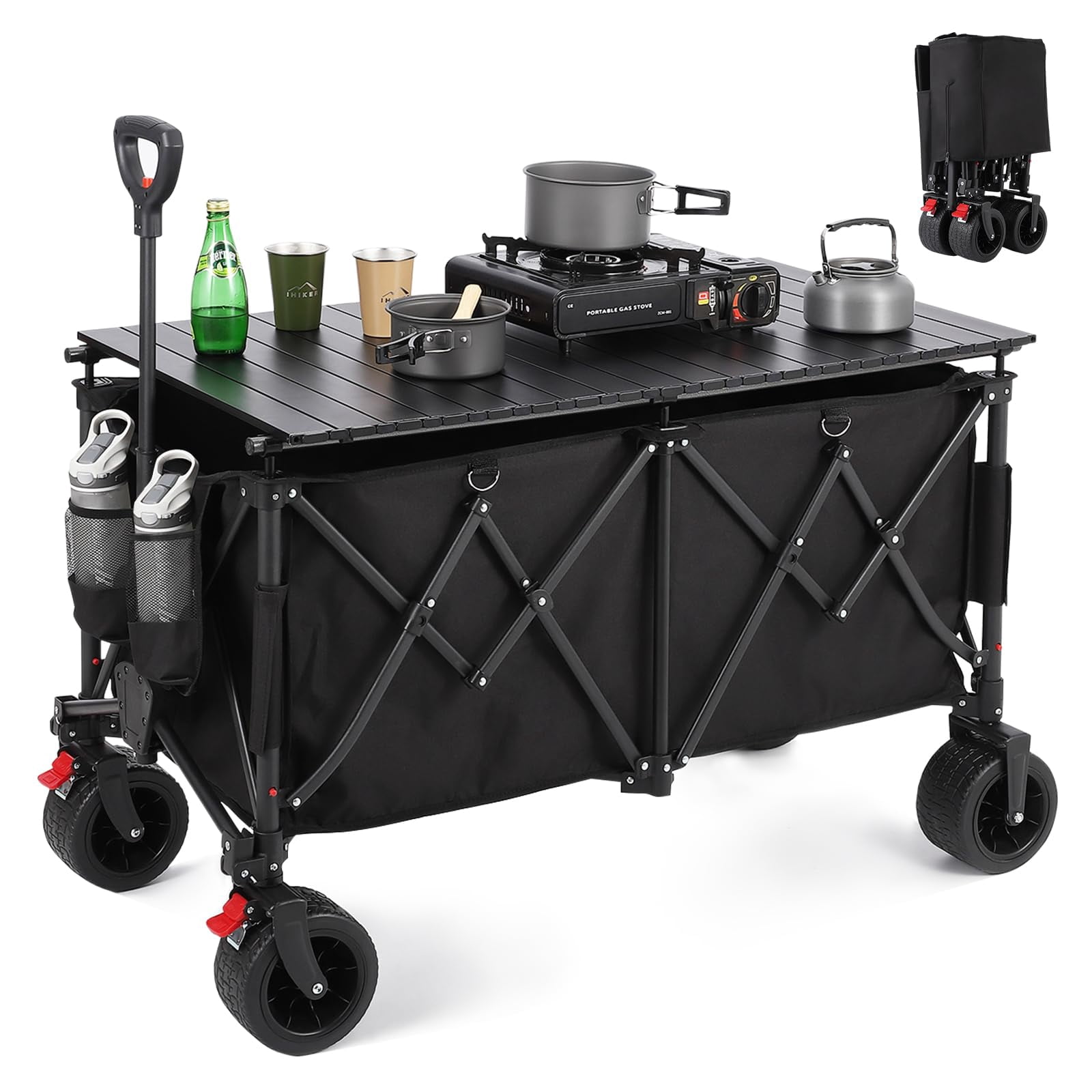 Folding Collapsible Utility Camping Park Wagon Cart, Outdoor Park Beach ...