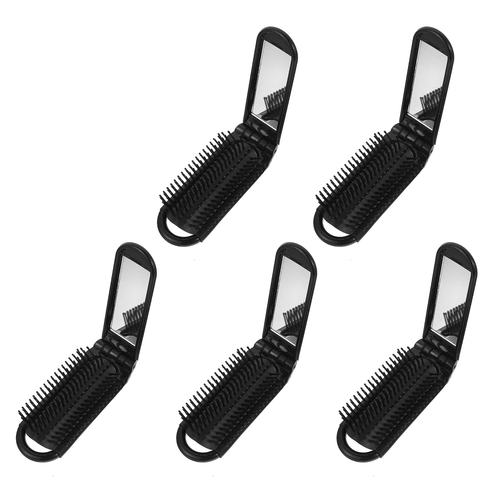 Folding Comb Pocket Hair Brush Womens Mini Hairbrush Round Foldable ...
