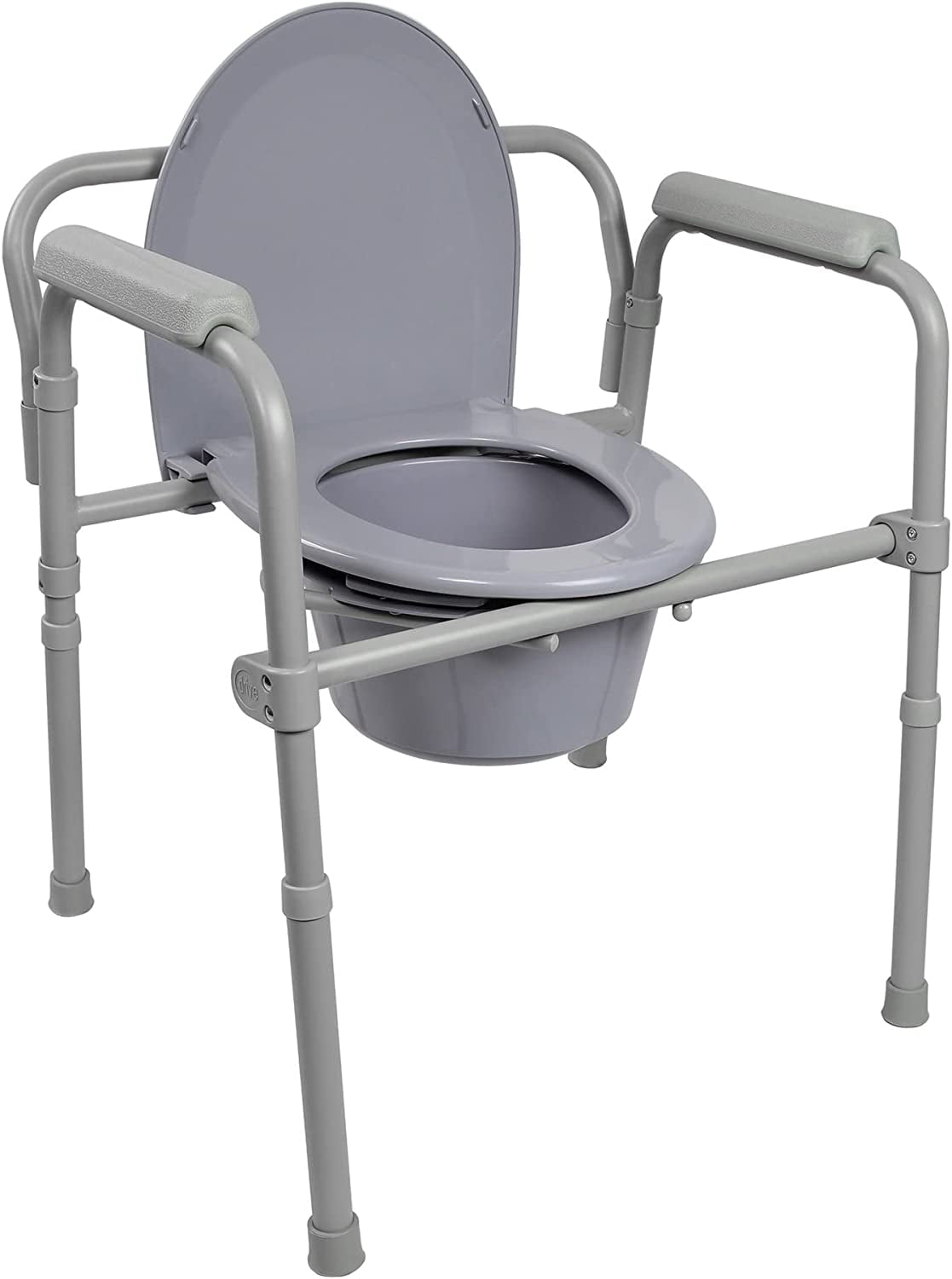 Folding Commode Chair with 7.5 qt Bucket, 350 lbs Weight Capacity, 13 1 ...