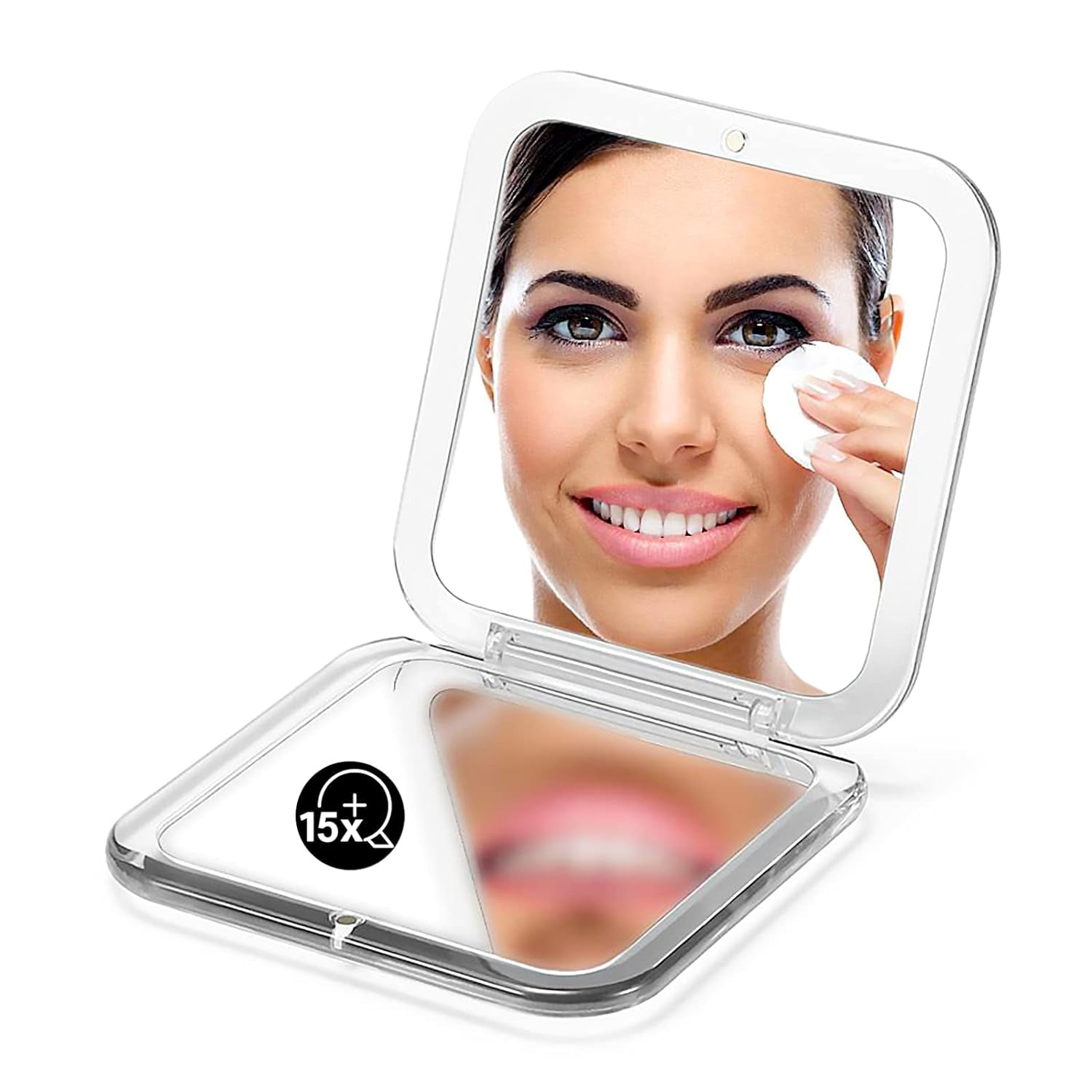 Folding Compact Mirror, 1X/15X Magnification 3½\u201d Pocket Size ...